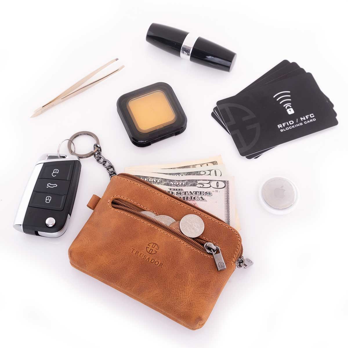 Milano Leather Wallet Pouch Purse Zipper Change Bag – Trusador